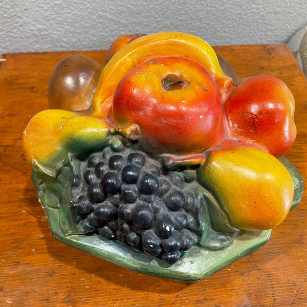 Vintage painted chalkware fruit bowl, large – Selective Salvage