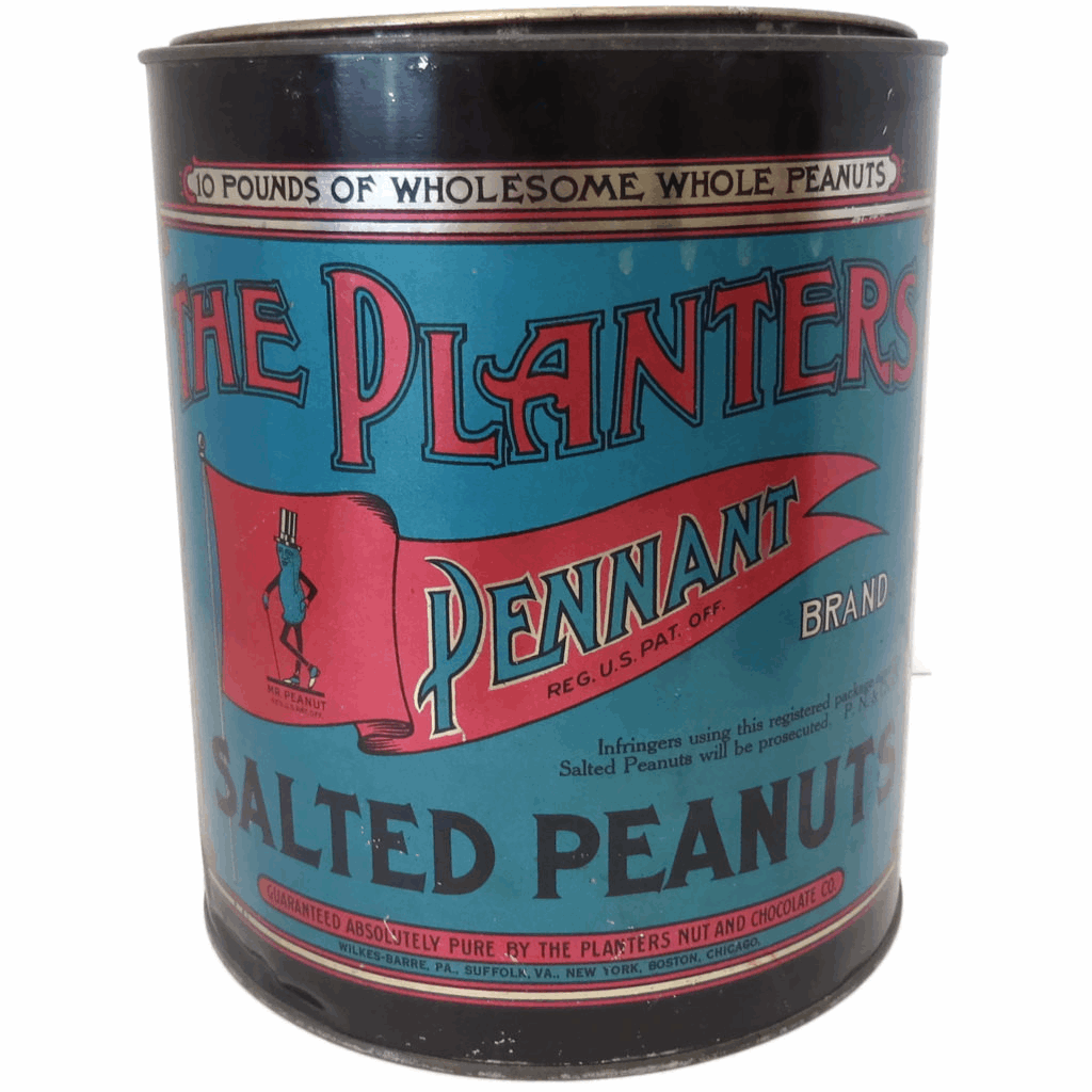 Vintage "Planters Peanuts" commercial store tin (c 1920s) – Selective ...