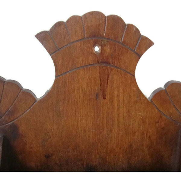 Antique folk art wall box, hand carved rabbit detail (c 1900s ...