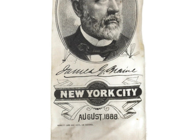 Antique James G. Blaine "Welcome Home" ribbon, dated 1888 – Selective ...